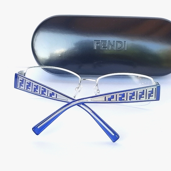 Fendi | Accessories | Fendi Ff Zucchino Blue And Silver Eyeglasses ...
